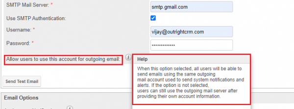 How to Set Up and Configure Outbound Email Accounts in SugarCRM?