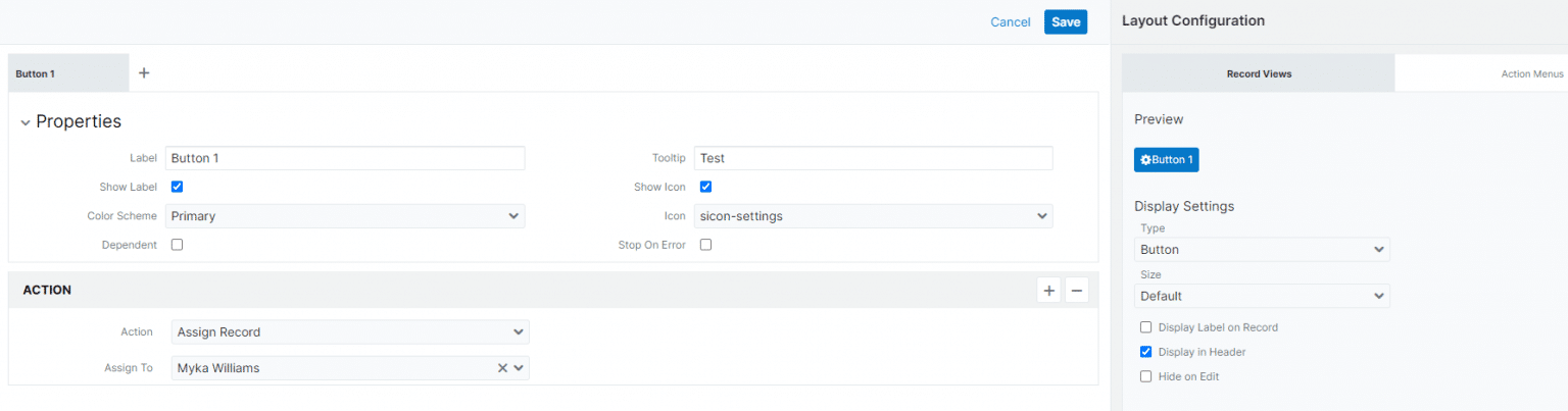 Action Buttons in SugarCRM: How to configure it?