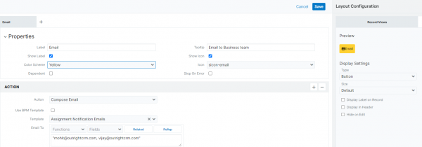 Action Buttons in SugarCRM: How to configure it?
