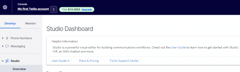 Steps to create Twilio Studio subflows for Phone verification